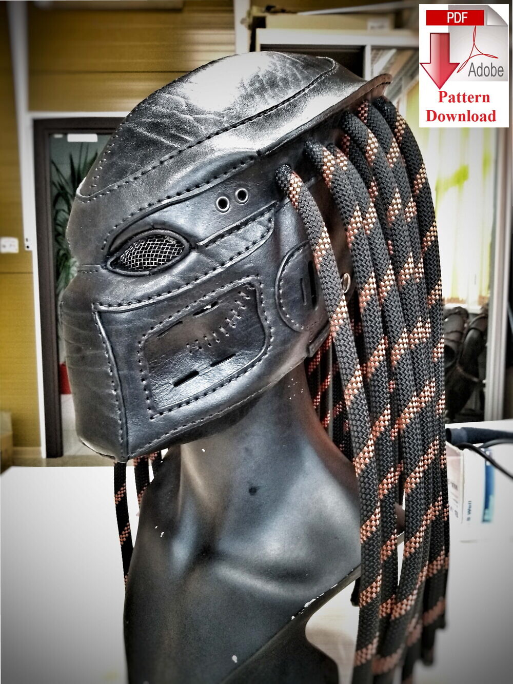 Выкройка «Хищник»/Pattern PDF leather Predator mask (V23) — SteampunkRUS96