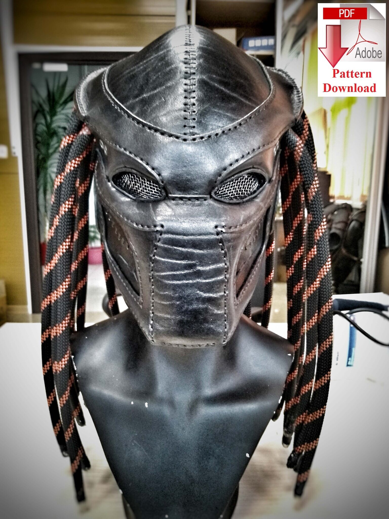Выкройка «Хищник»/Pattern PDF leather Predator mask (V23) — SteampunkRUS96
