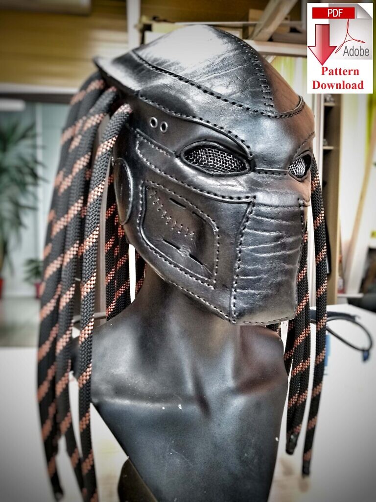 Выкройка «Хищник»/Pattern PDF leather Predator mask (V23) — SteampunkRUS96